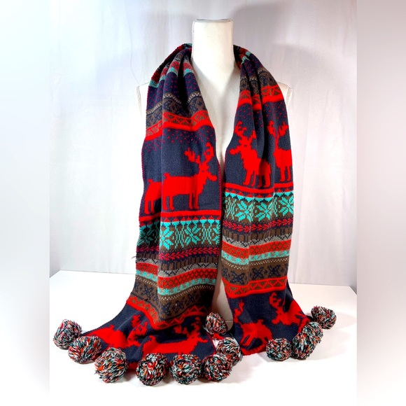 Coco + Carmen | Accessories | Cococarmen Winter Scarf Reindeer Aztec ...